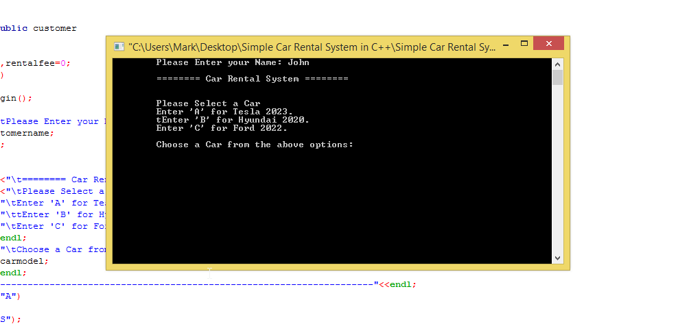Car Rental System in C++ with Source Code | SourceCodester